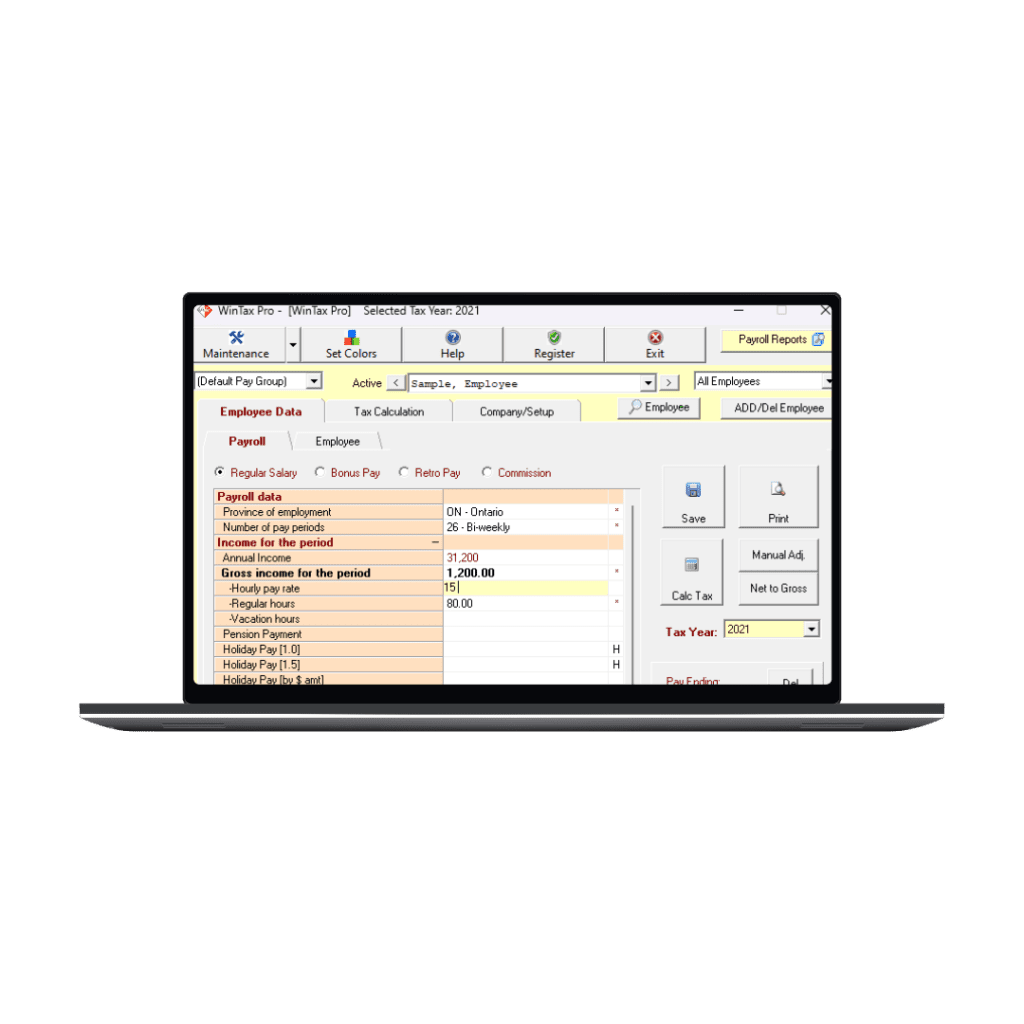 Canadian Payroll Software | Wintax Payroll