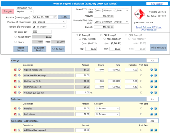 Free Wintax Calculator | Wintax Payroll
