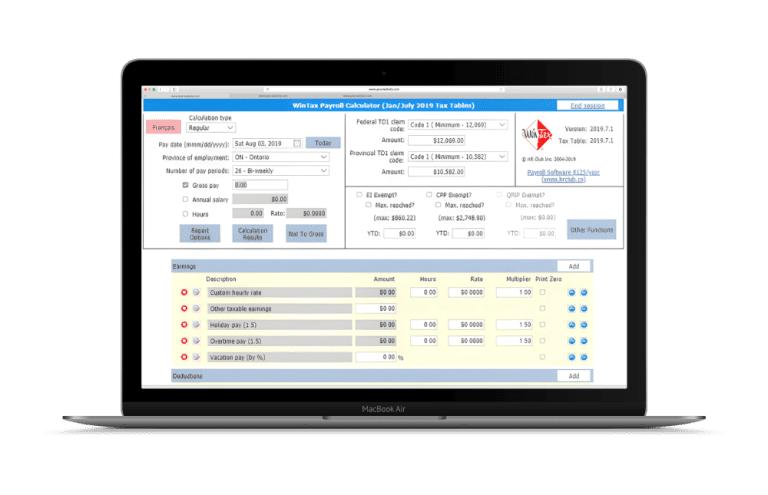Free Wintax Calculator | Wintax Payroll